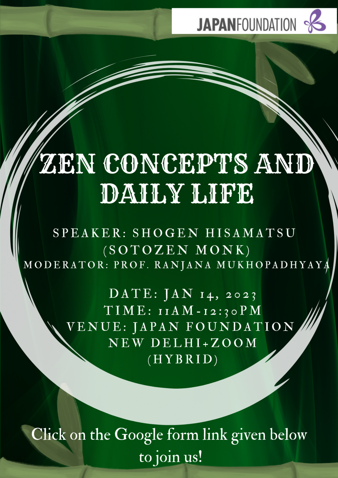 Hybrid Seminar: Zen Concepts and Daily Life - The Japan Foundation, New ...